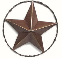Wrought Iron Star Ring, Metal Art, Bronzed Art, Rustic Metal Art